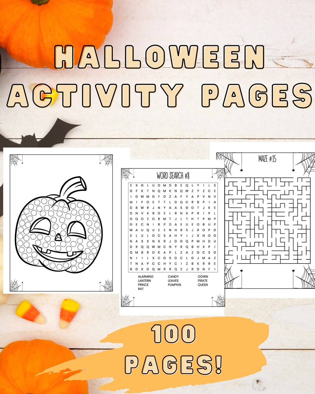 Halloween Activity Book Printable | Halloween Coloring Pages | 100 ...