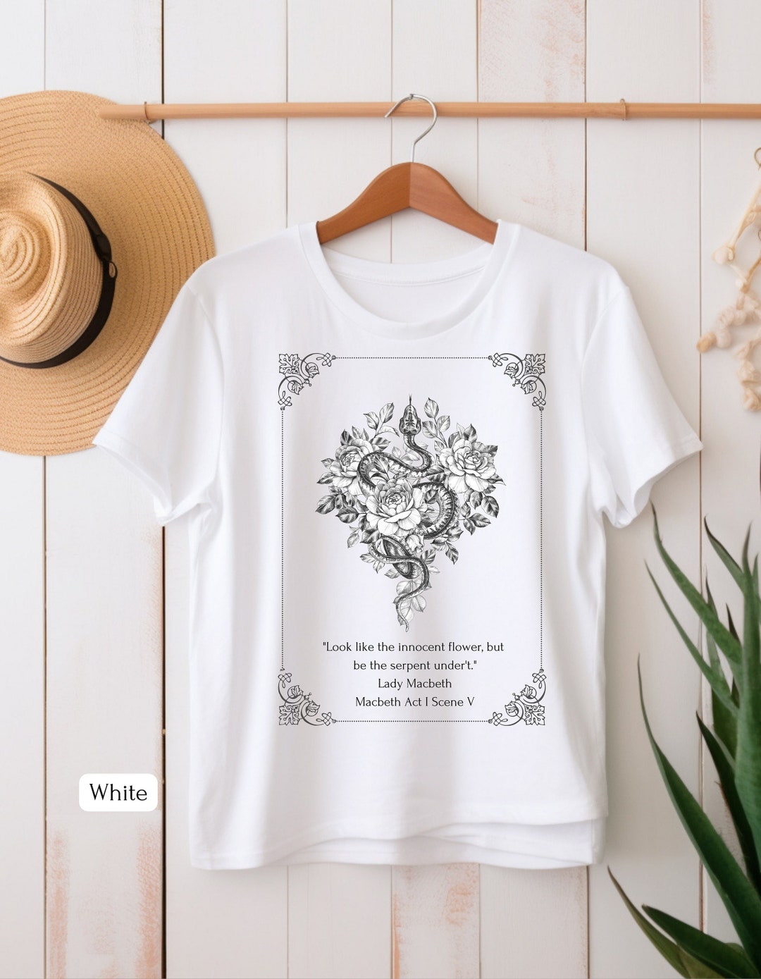 Lady Macbeth Shakespeare Quote Shirt, Lady Macbeth Tshirt, Snake and ...