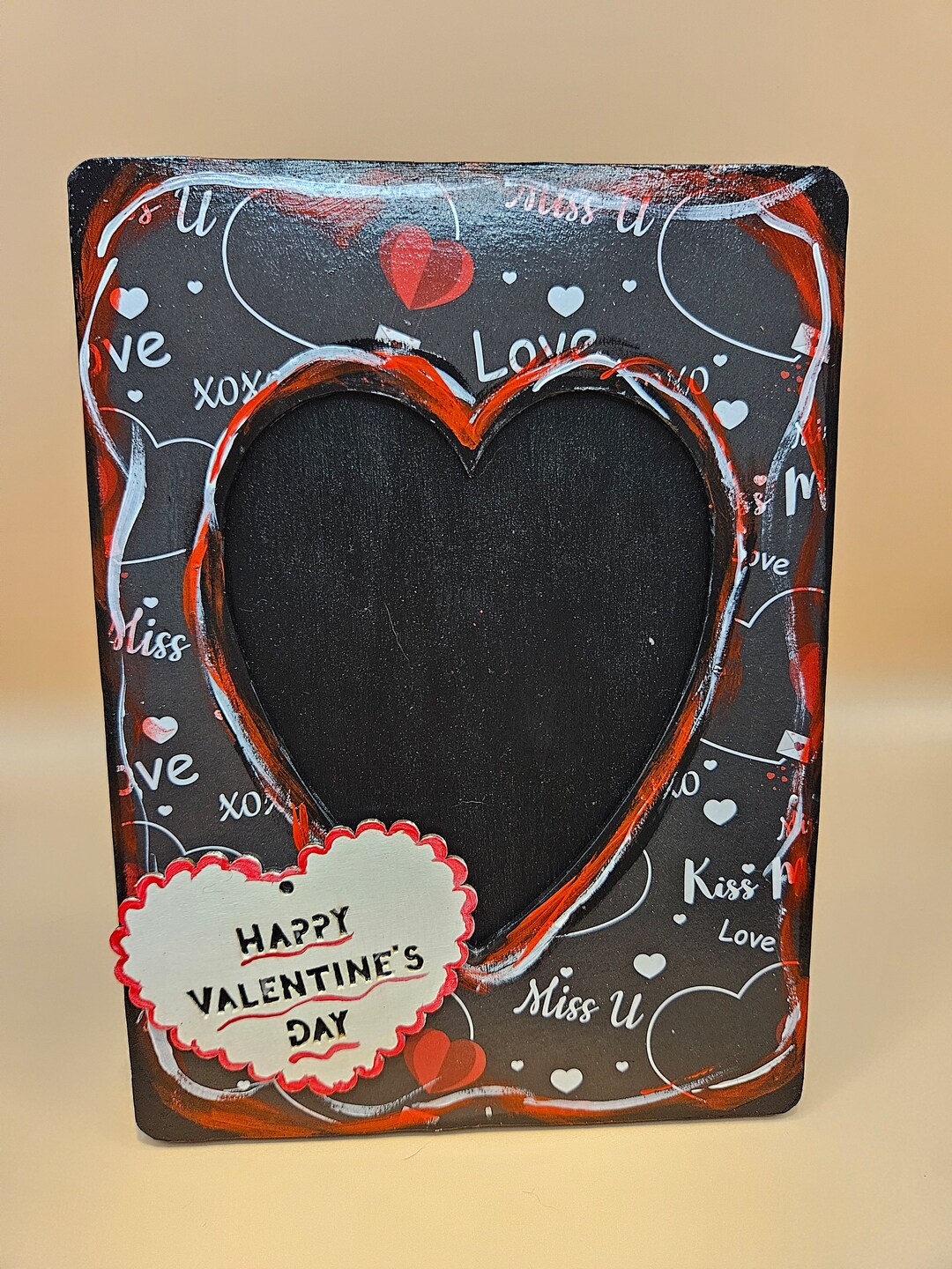 Miss You Wood Picture Frame Decoupage Frame Acrylic Painted Frame ...