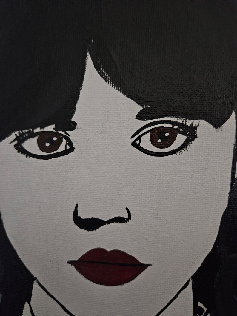 Wednesday Addams Acrylic Painting 9x12 Flat Canvas Gift for Wednesdays ...