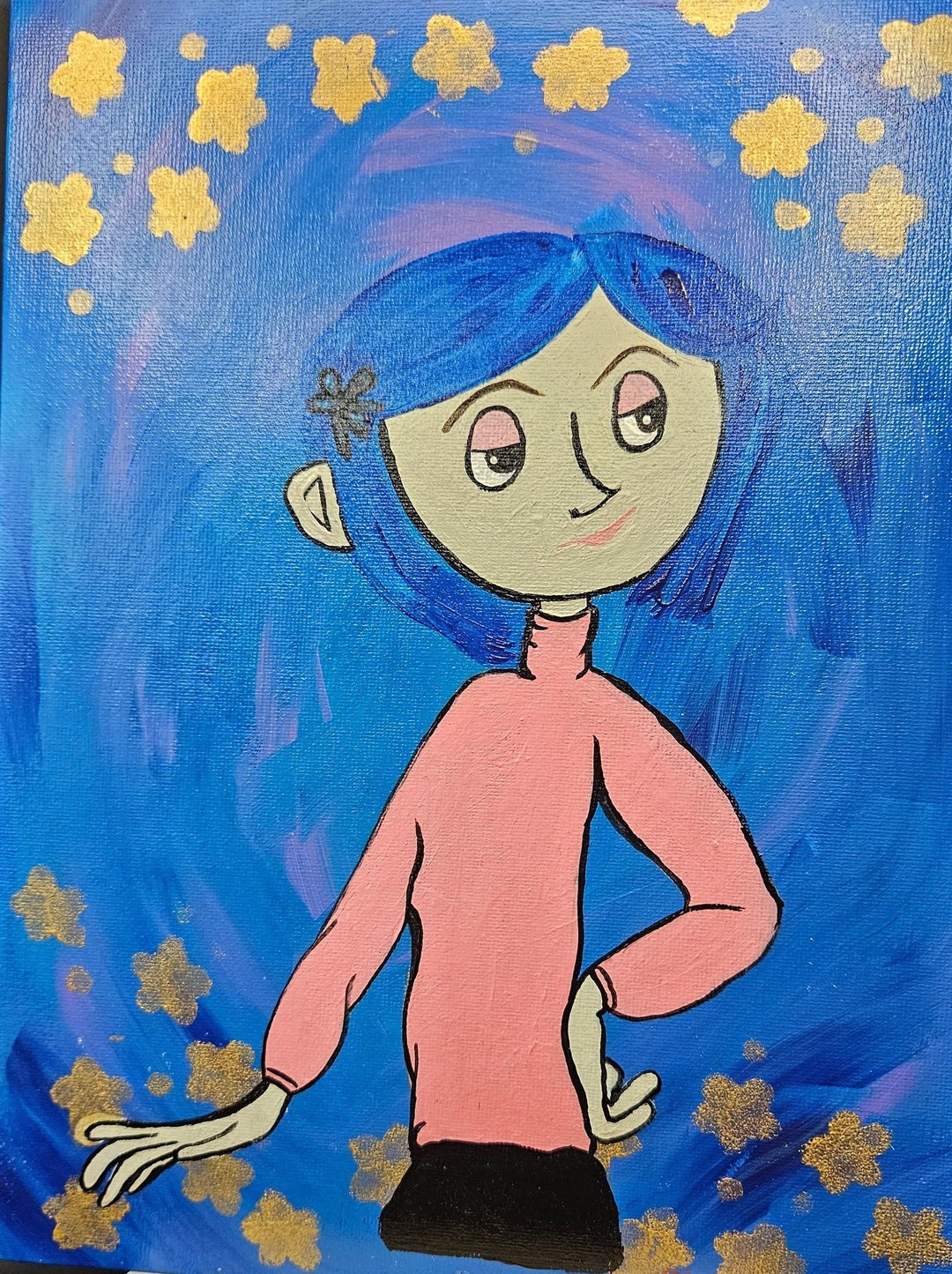 Coraline Painting Acrylic Painting Flat Canvas Painting Coraline Movie ...