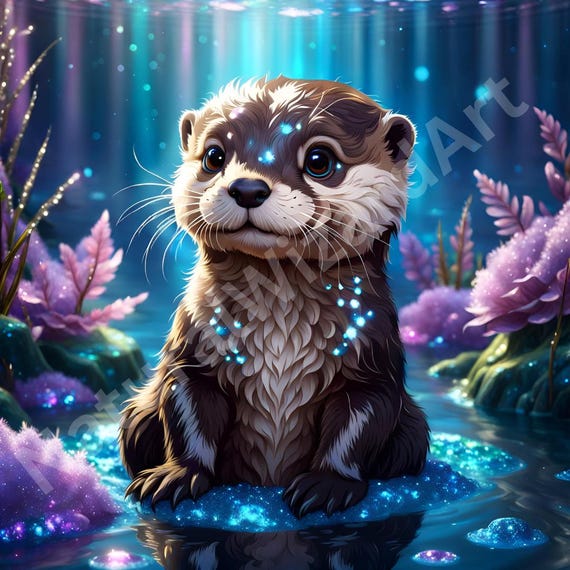 Cute Cartoon Otter Wallpaper