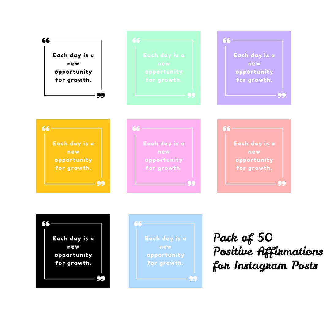 50 Positive Affirmations to Post - Etsy