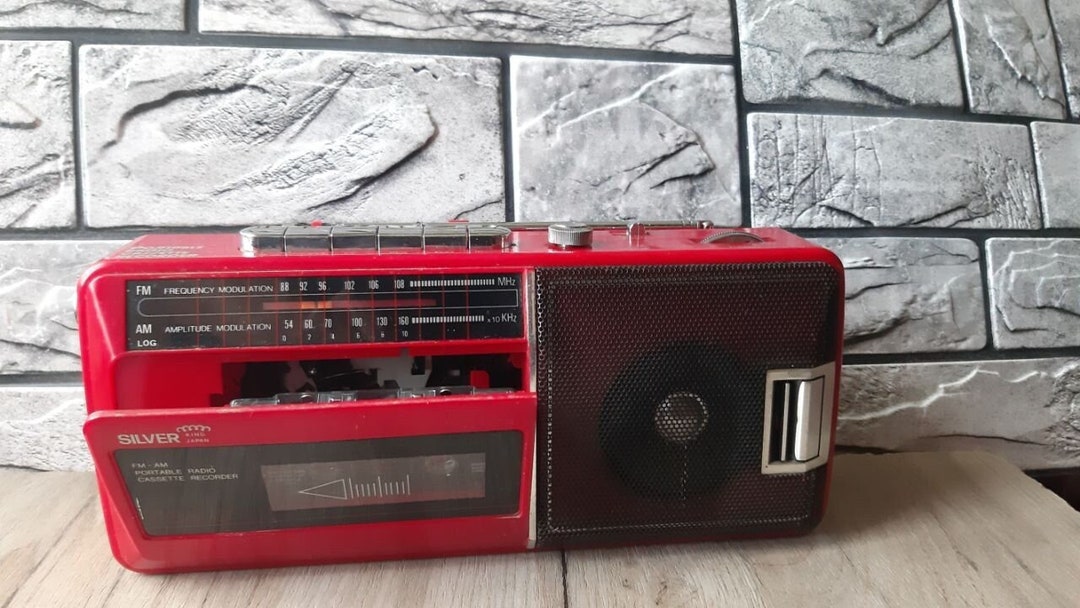 Vintage Red Tape Recorder With Radio, Made in Japan , Retro Electronics ...