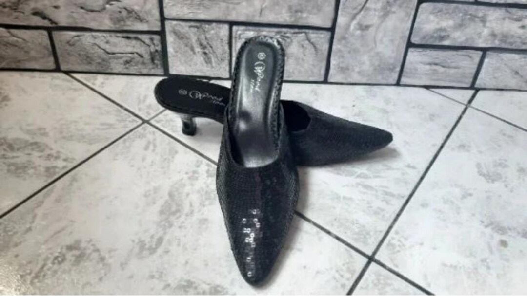 Vintage High Heel Womens Shoes, Womens Sleepers, Elegant Black Sandals ...