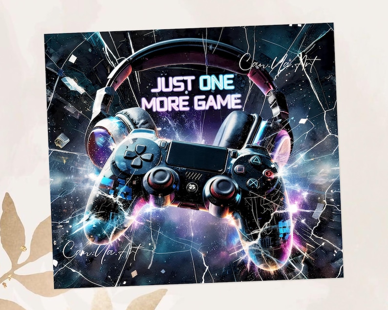 Gamer Tumbler Wrap, Cyberpunk Controller Sublimation Design (digital ...