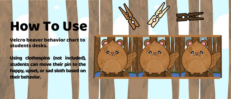 Beaver Clip Behavior Chart | Classroom Management Printable | Student ...