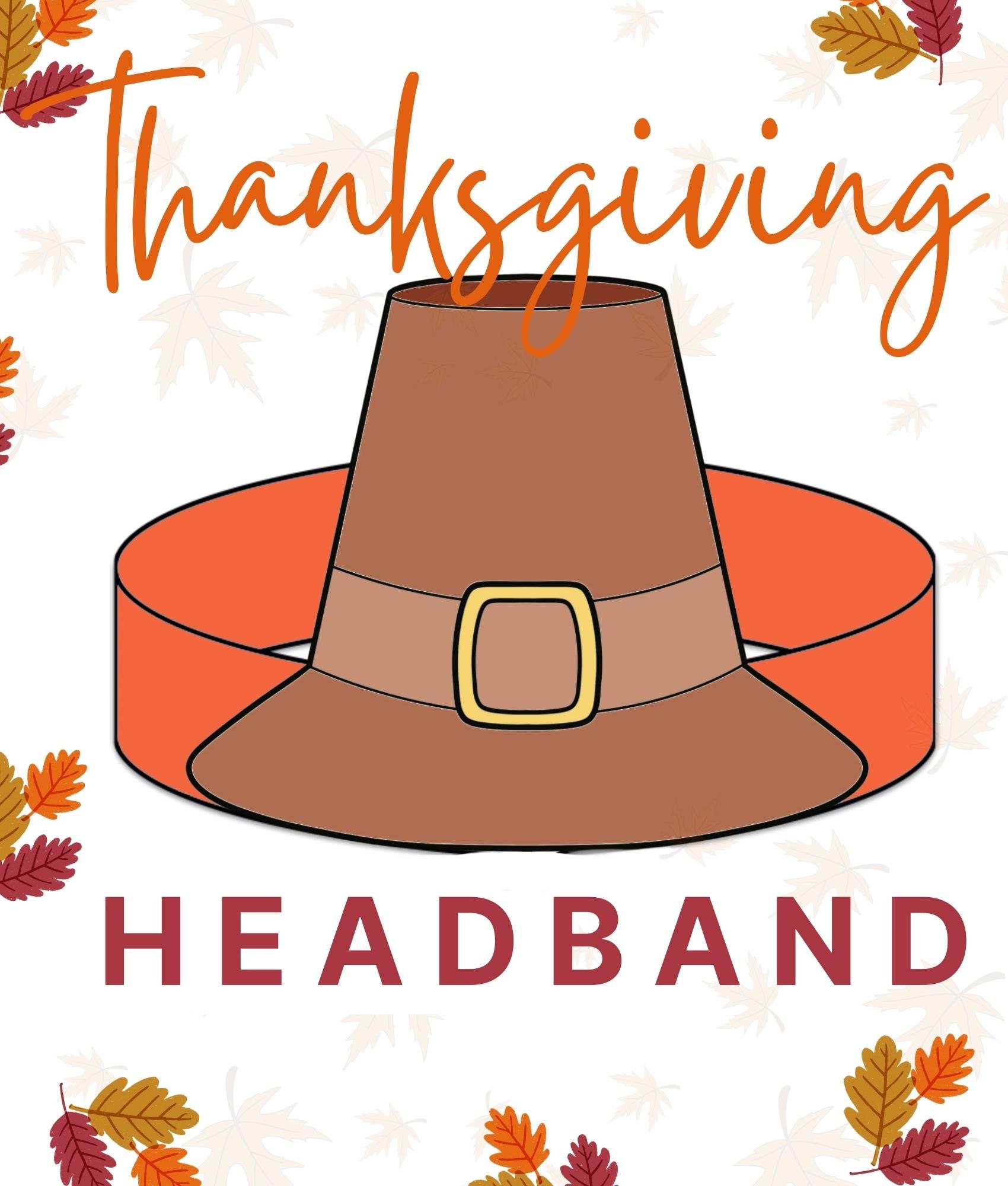 Thanksgiving Turkey Day Headbands Pilgrim Hat & Feather Headband DIY ...