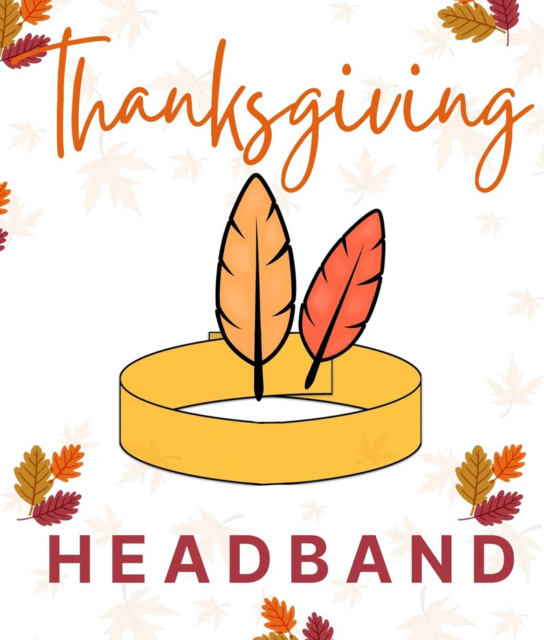 Thanksgiving Headbands | Pilgrim Hat & Feather Headband Printable ...