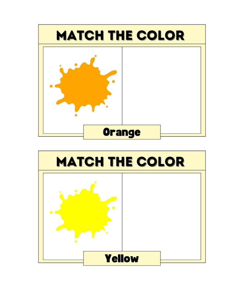 Match the Colors: Color Identification Activity - Etsy