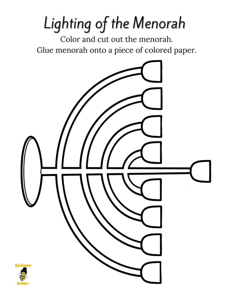 Hanukkah Menorah Craft for Kids | Printable Holiday Activity ...