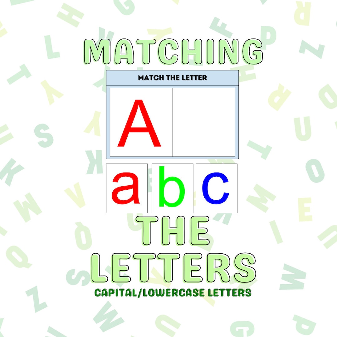 Matching Capital/lowercase Letters: Matching Activity - Etsy