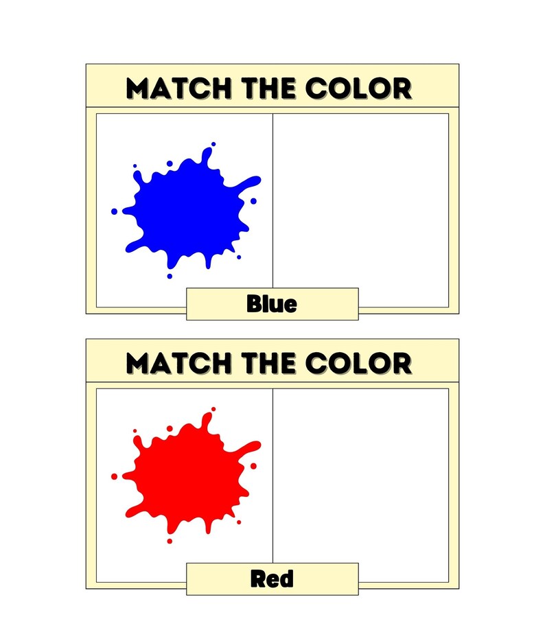 Match the Colors: Color Identification Activity - Etsy