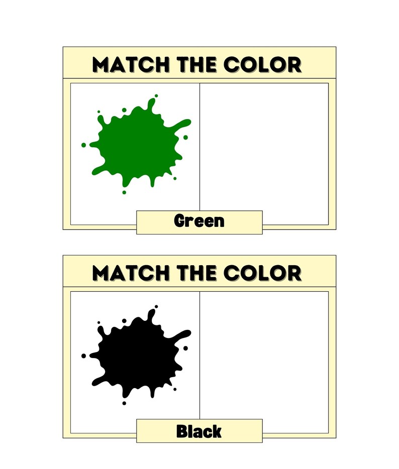 Match the Colors: Color Identification Activity - Etsy