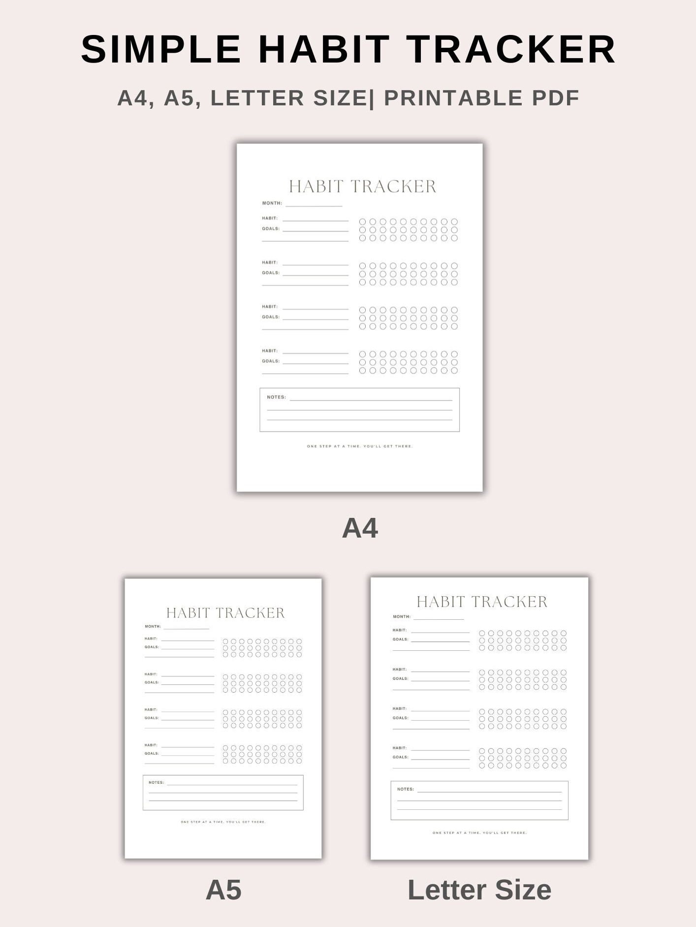 Habit Tracker Printable, Monthly Habit Tracker Template, A4|letter|a5 ...