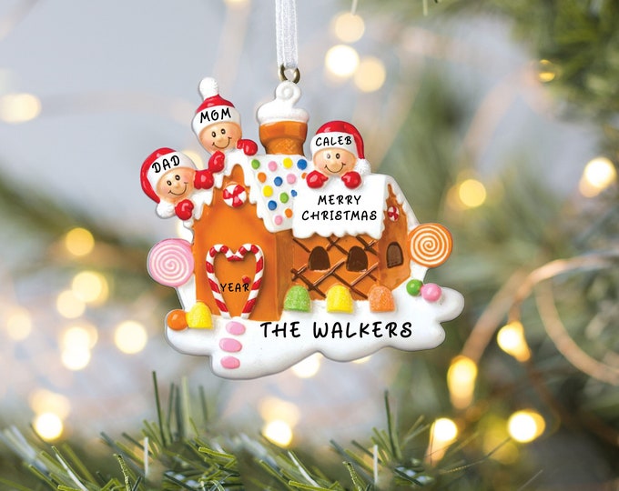 Custom Gingerbread Family Christmas Ornament 2024 Personalized Holiday ...