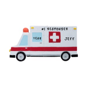 Personalized Ambulance EMT Christmas Ornament, Ambulance Ornament ...