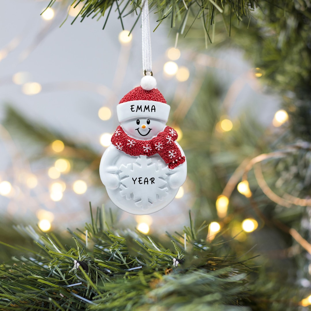 Personalized Snowman Ornament 2024, Snowman Christmas Ornament, Snowman ...