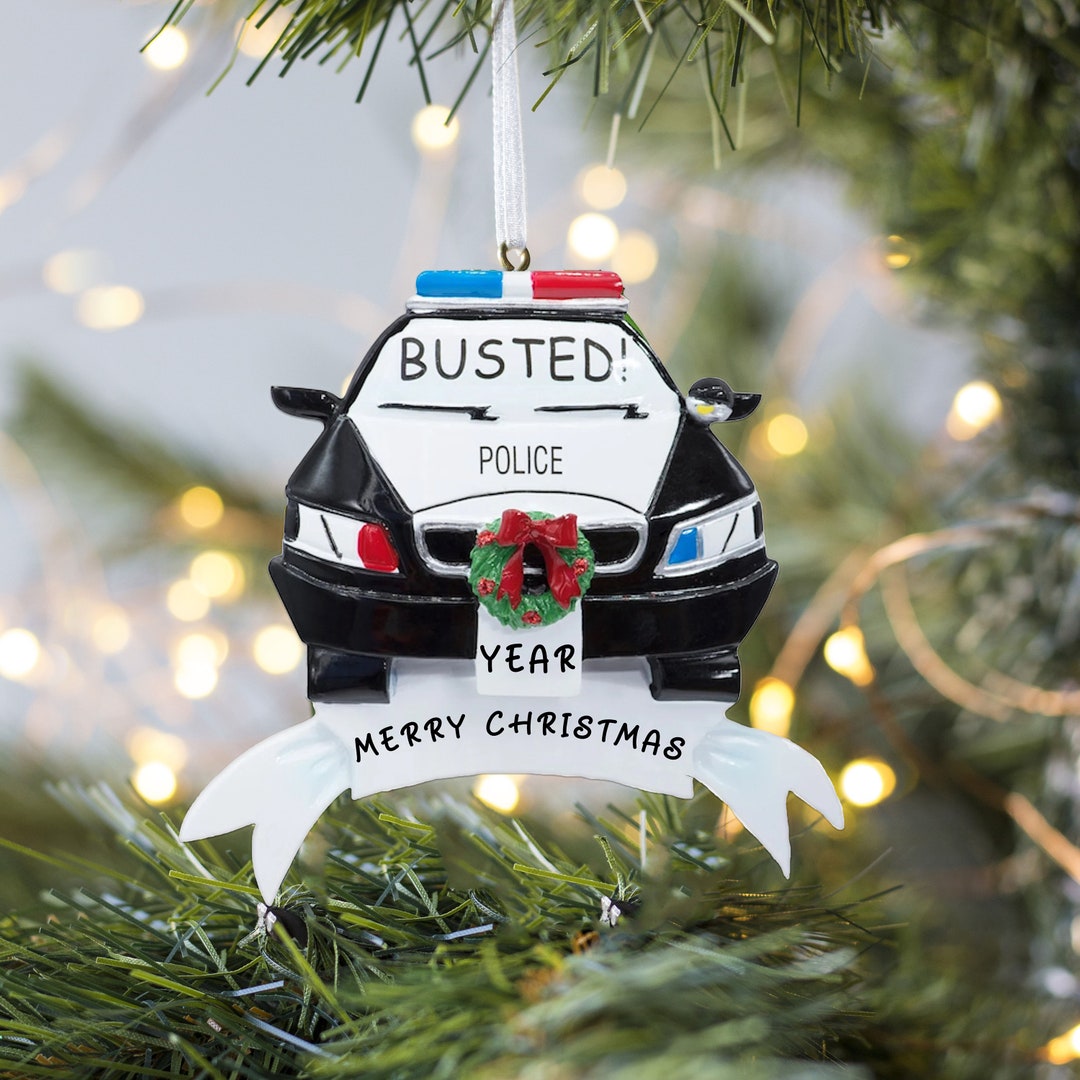 Police Car Personalized Christmas Ornaments, Police Man Ornaments ...