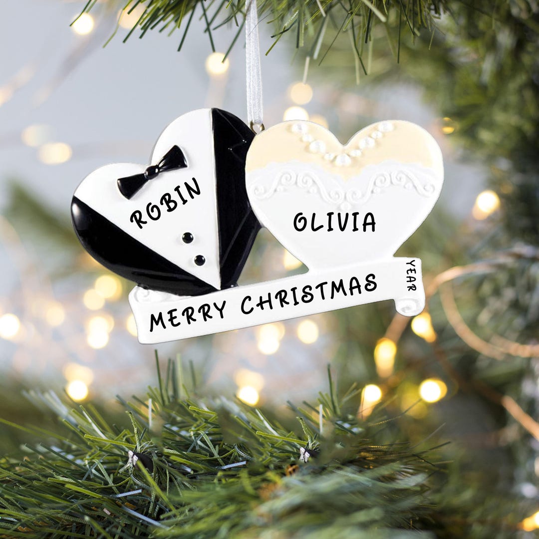 2024 Personalized Ornament, Bride and Groom Couple, Christmas Tree ...