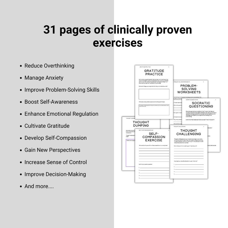 Overthinking Workbook I Digital Download I Template I Worksheet - Etsy