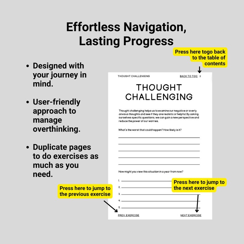 Overthinking Workbook I Digital Download I Template I Worksheet - Etsy