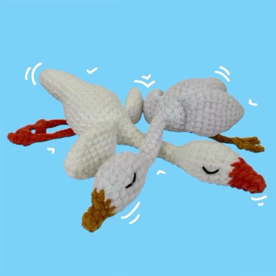 Goose Geese Plush Toy Amigurumi Crochet Yarn Plushie Plush Soft Animal ...