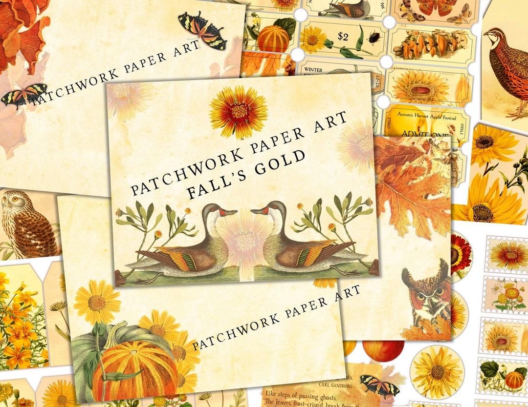 FALL'S GOLD - Printable Junk Journal Kit/autumn Harvest/fall Season ...