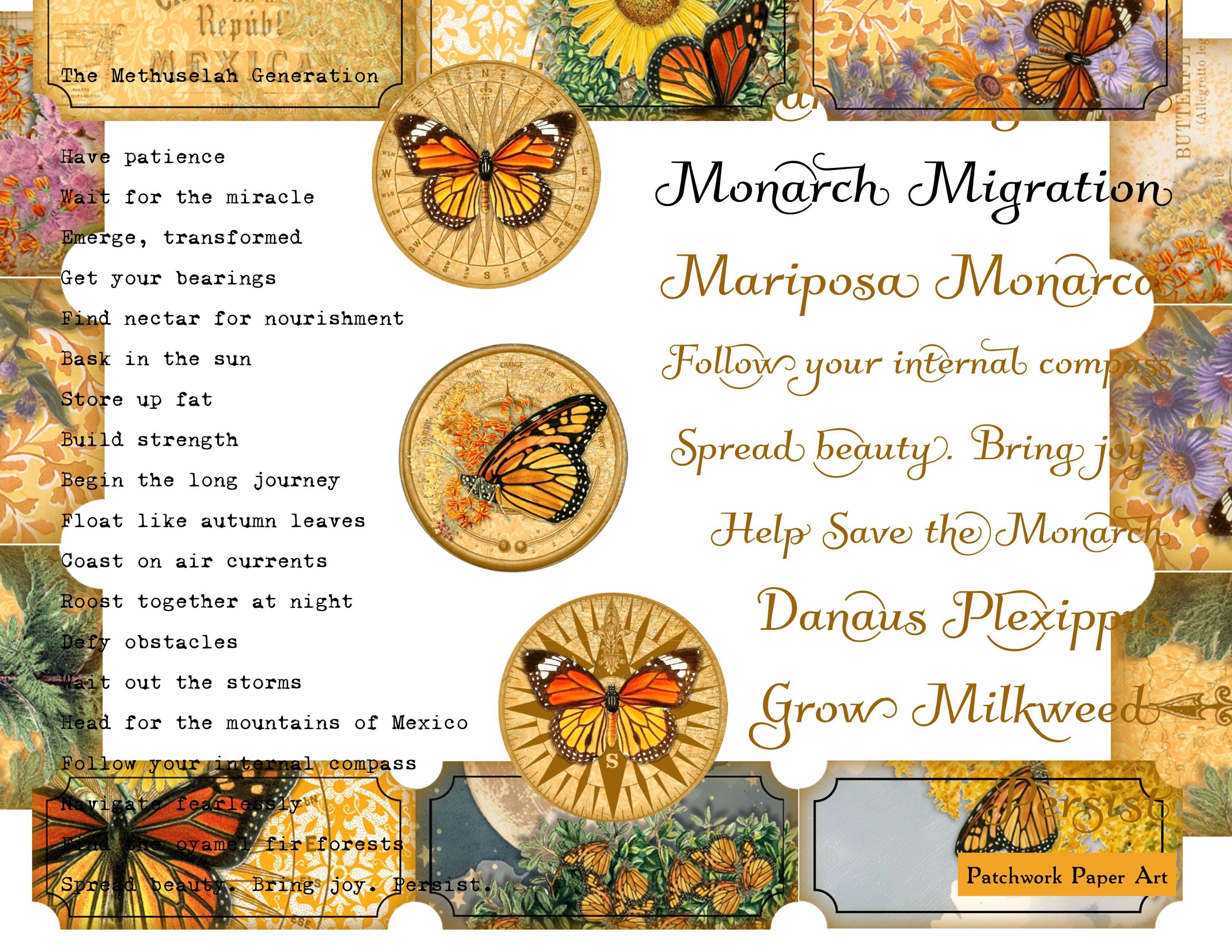 MONARCH MIGRATION Printable/junk Journal Kit/digital/monarch Butterfly ...