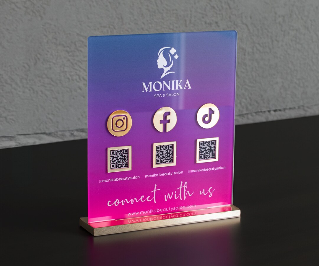 QR Code Scan to Pay Business Sign, Custom QR Code Acrylic Sign, Zelle ...