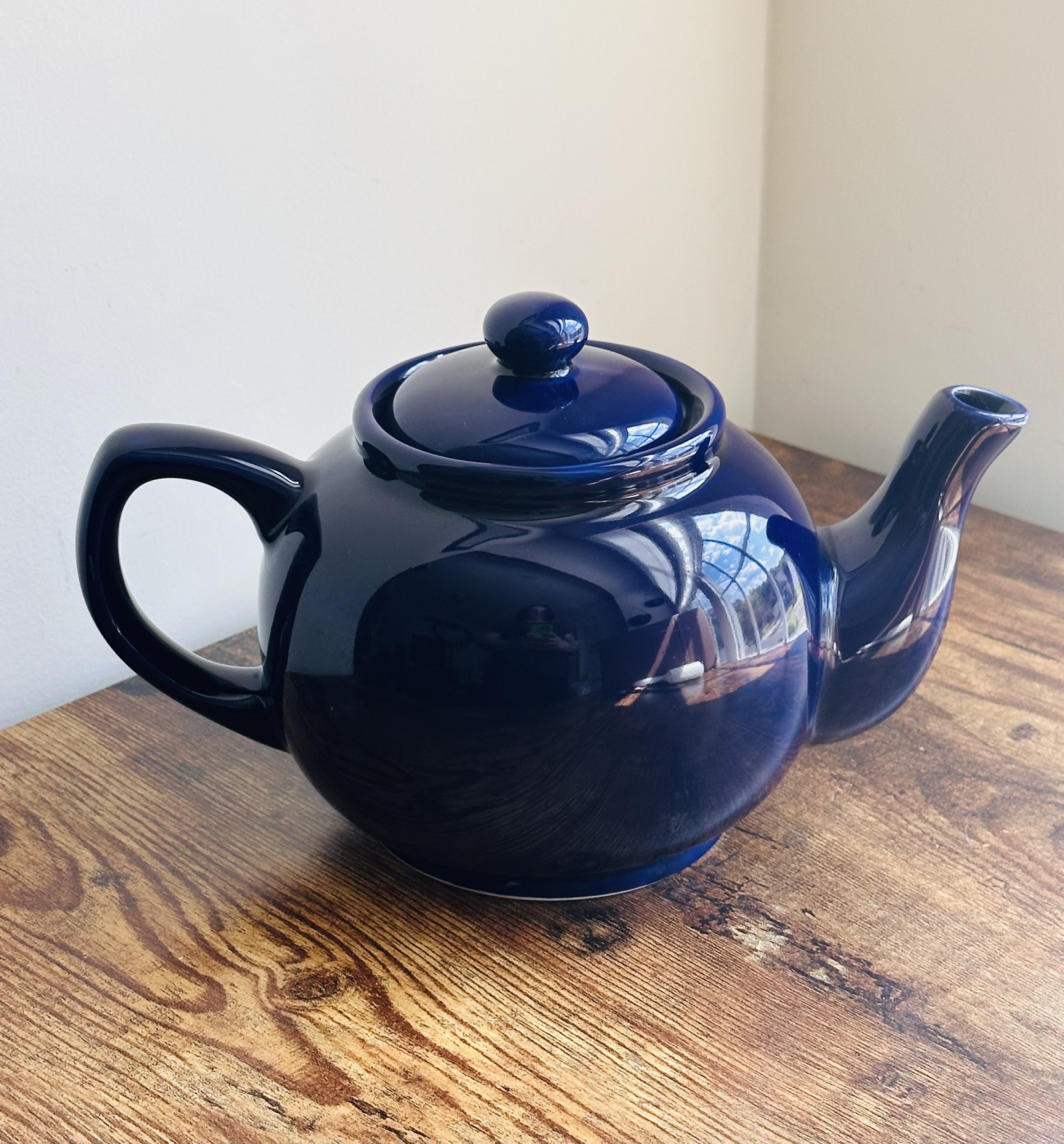 Vintage Crown Stoneware Cobalt Blue Teapot - Etsy