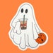 Cute Ghost Drinking Boba | Boba Ghost | Halloween Ghost | Ghost | Ghost ...