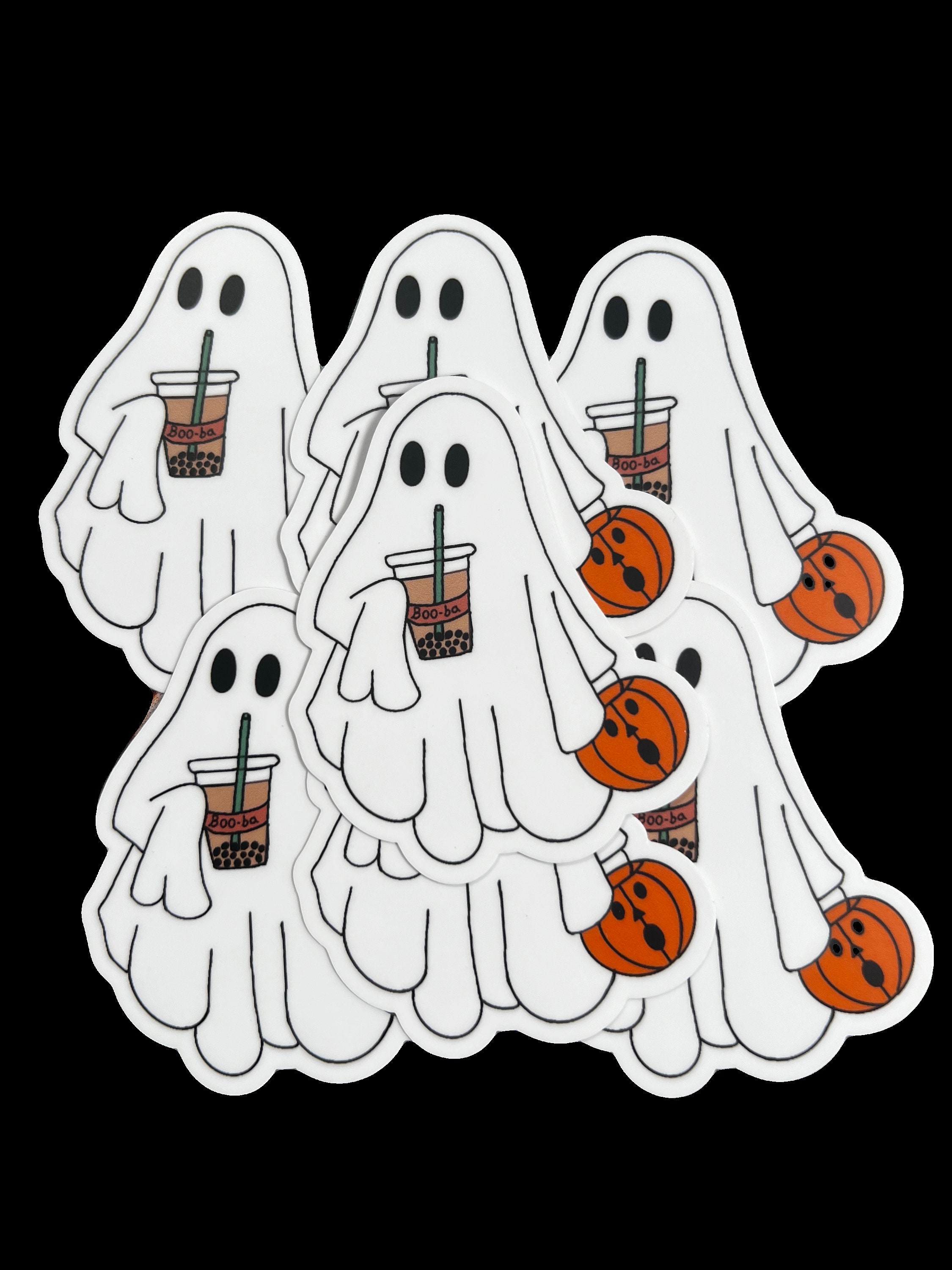 Cute Ghost Drinking Boba | Boba Ghost | Halloween Ghost | Ghost | Ghost ...