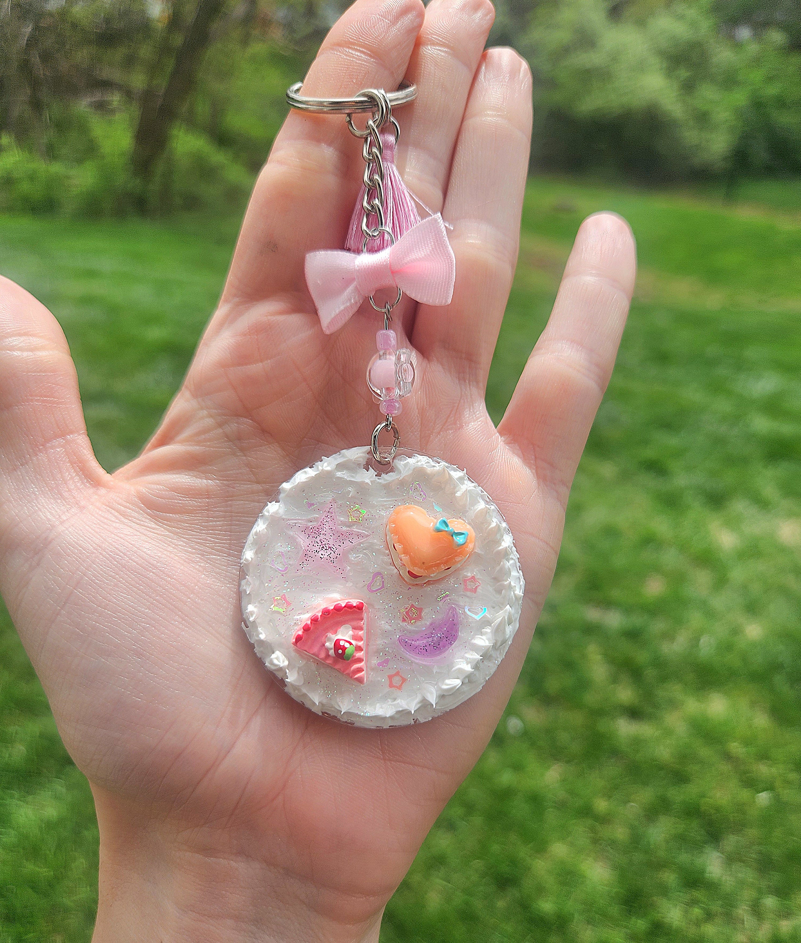 Cute Couette Pink Decoden Keychain, Y2k Accessory, Bag Clip for Women ...