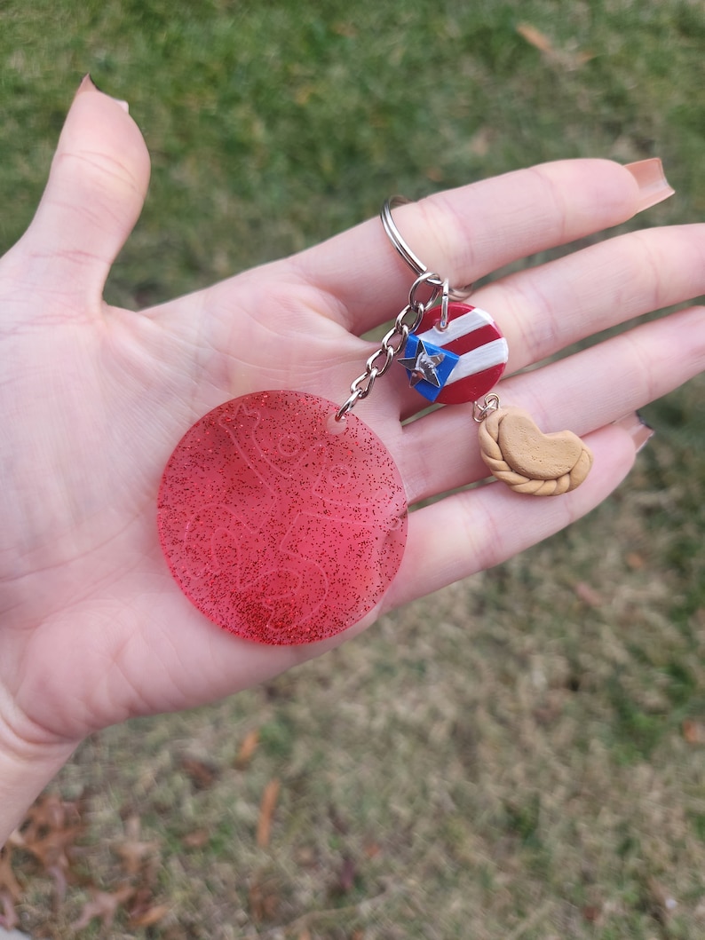 Puerto Rico Taino Handmade Resin Keychain - Puerto Rico PR Flag ...