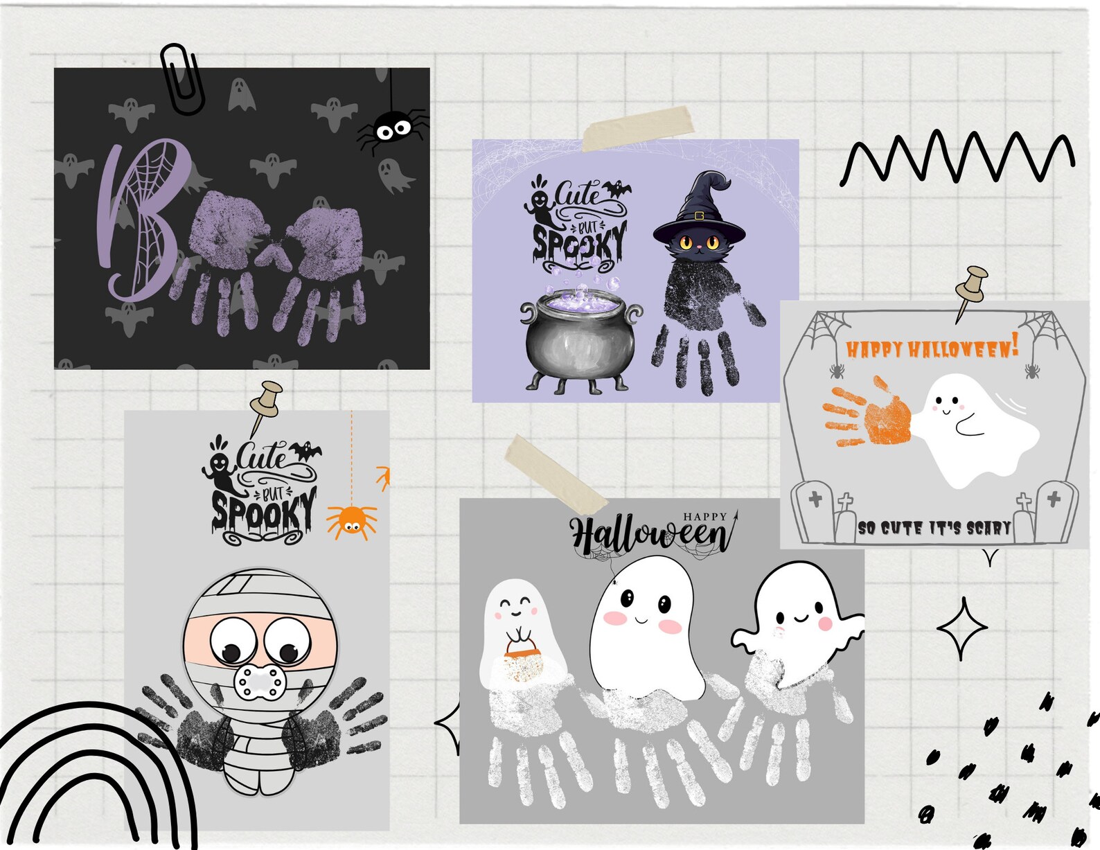 Printable Halloween Hand Print Craft Mega Bundle 24 Templates - Etsy