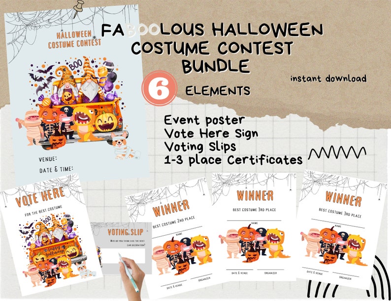 Halloween Costume Contest Printable Bundle - Etsy