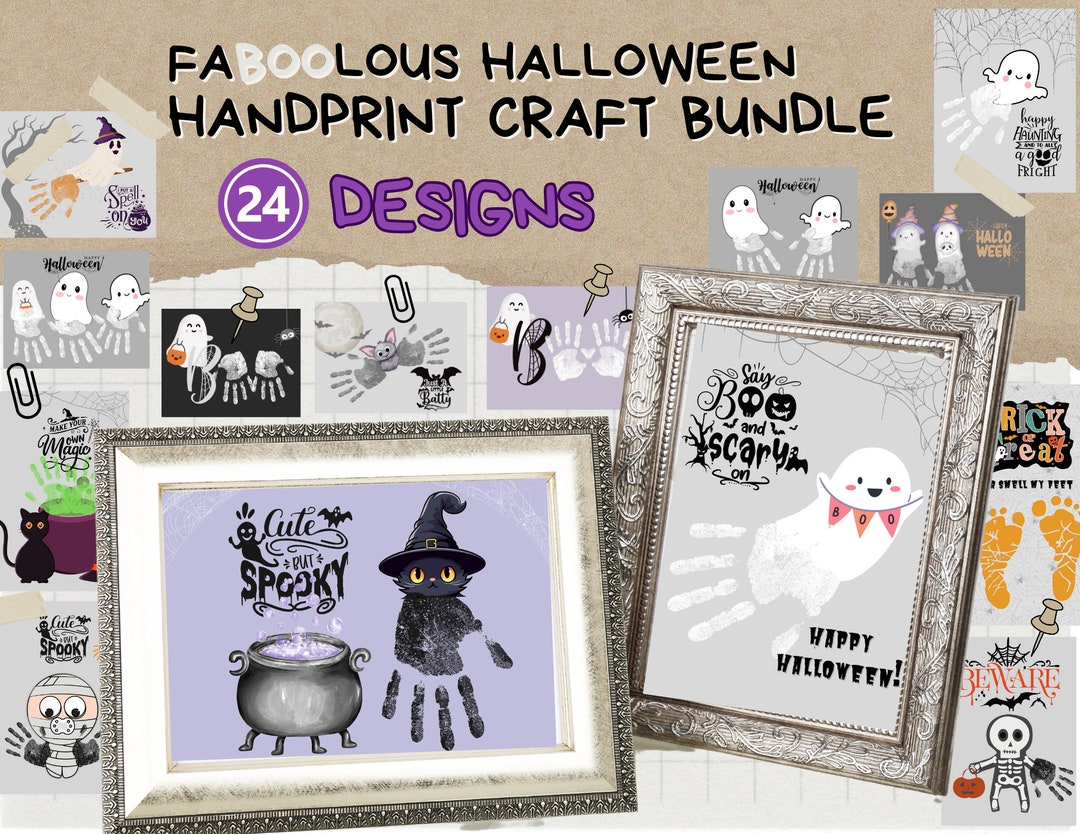 Printable Halloween Hand Print Craft Mega Bundle 24 Templates - Etsy