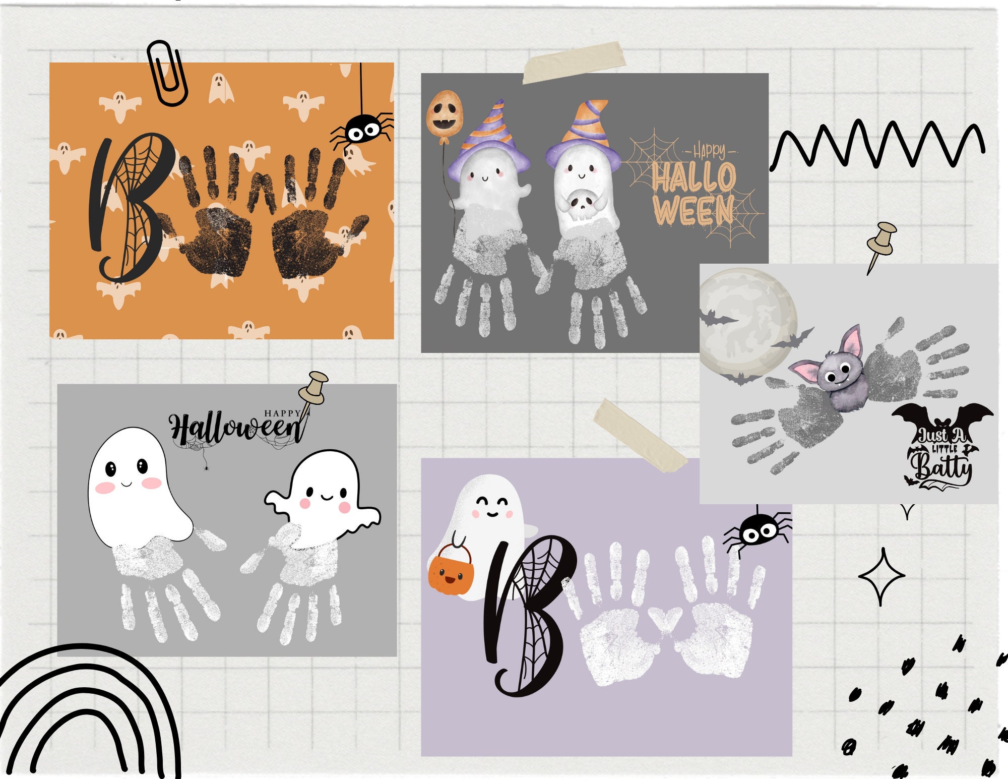 Printable Halloween Hand Print Craft Mega Bundle 24 Templates - Etsy