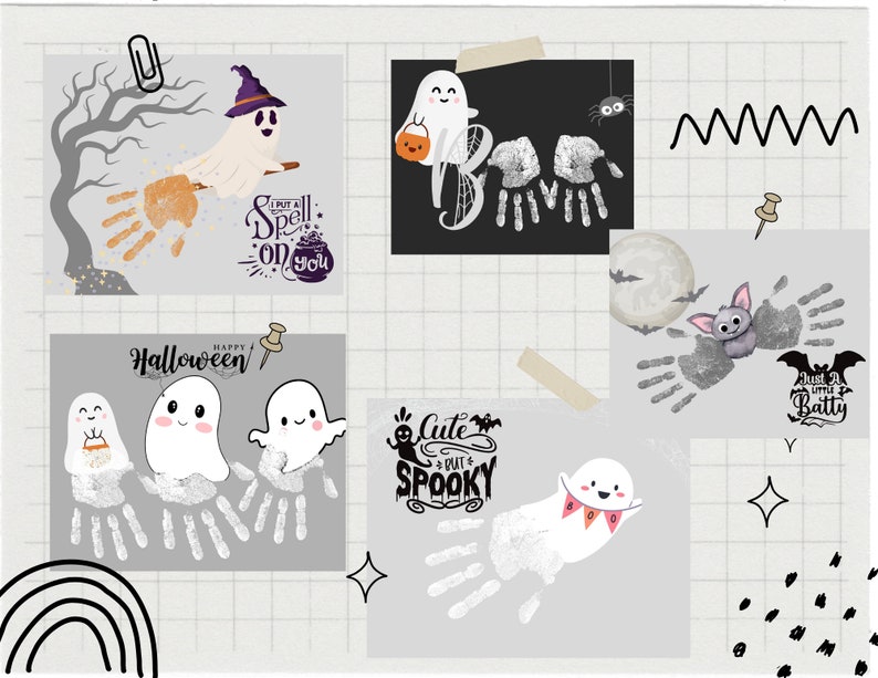 Printable Halloween Hand Print Craft Mega Bundle 24 Templates - Etsy