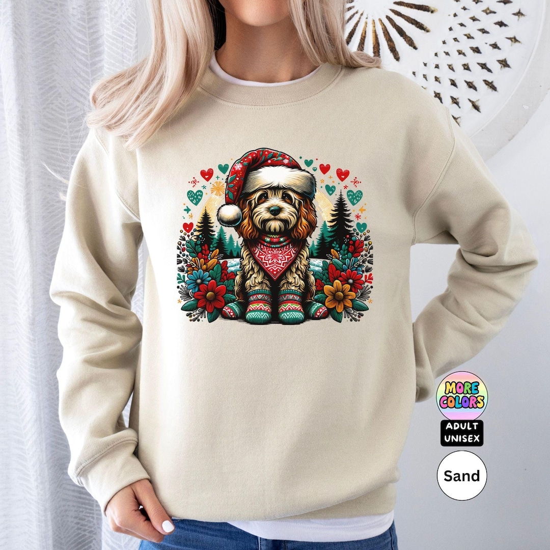 Buff Cockapoo Goldendoodle Labradoodle Doodle Santa Hat Sweatshirt ...