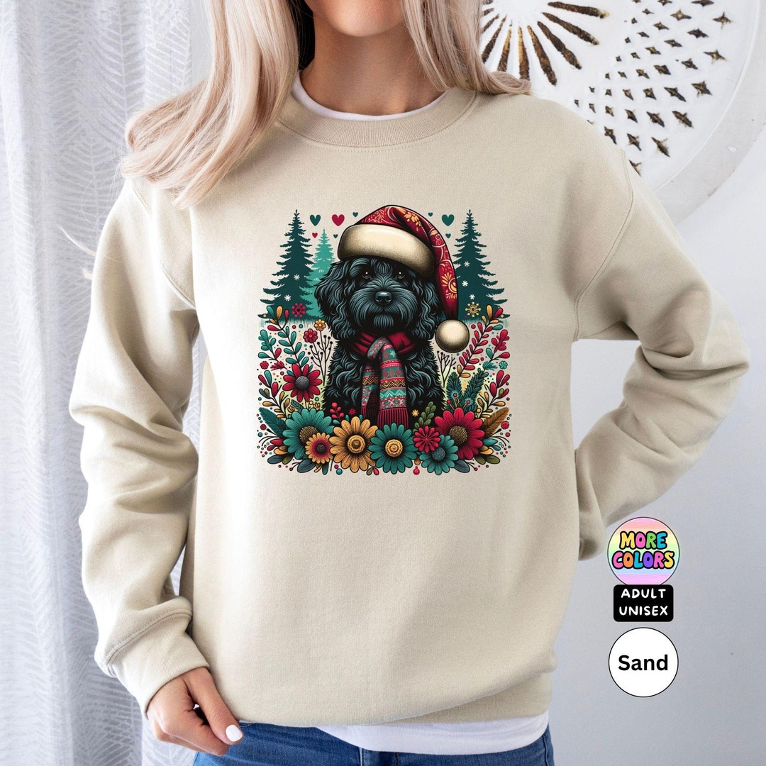 Black Cockapoo Goldendoodle Labradoodle Doodle Santa Hat Sweatshirt ...