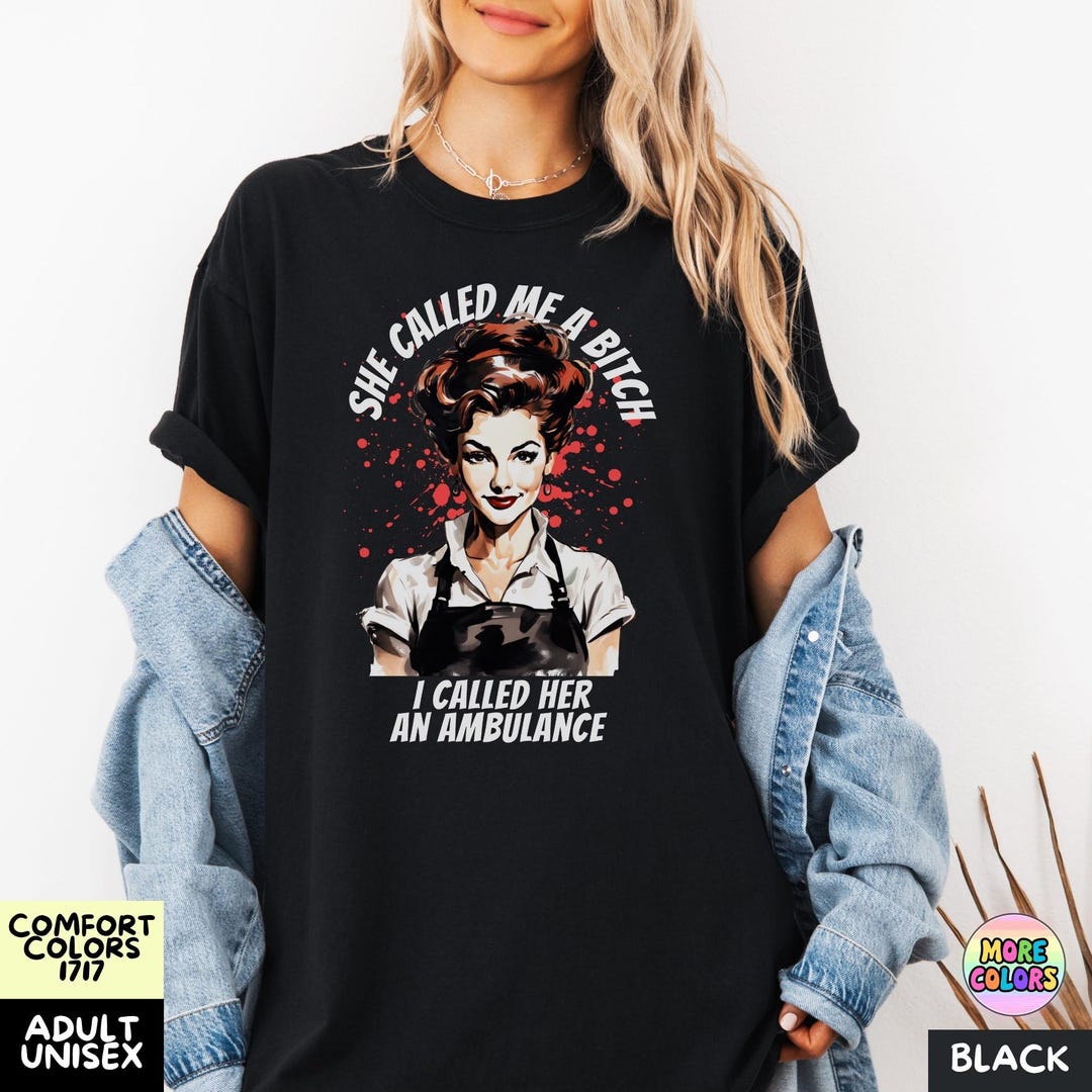 Retro Lady Offensive Inappropriate Unhinged Attitude Funny Tshirt ...