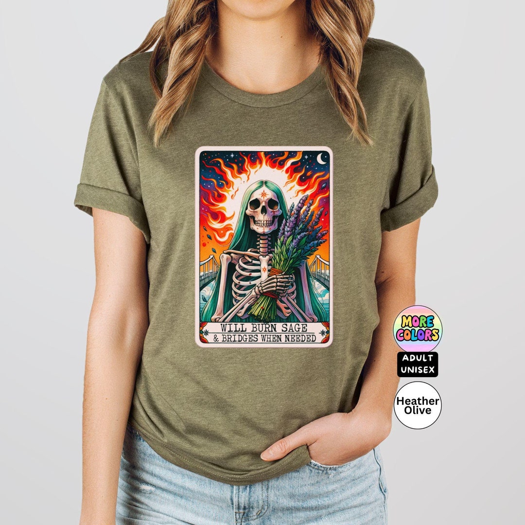 Will Burn Sage and Bridges Skeleton Tarot Card Colorful Mood Funny ...