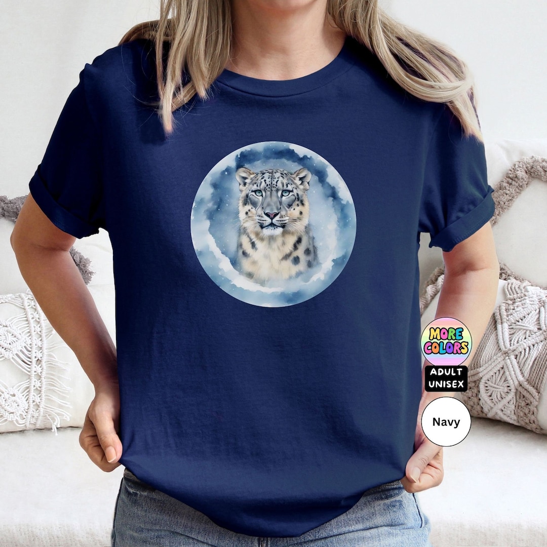 Snow Leopard Tshirt, Leopard Lovers Tshirt, Wildlife Tshirt, Wildlife ...