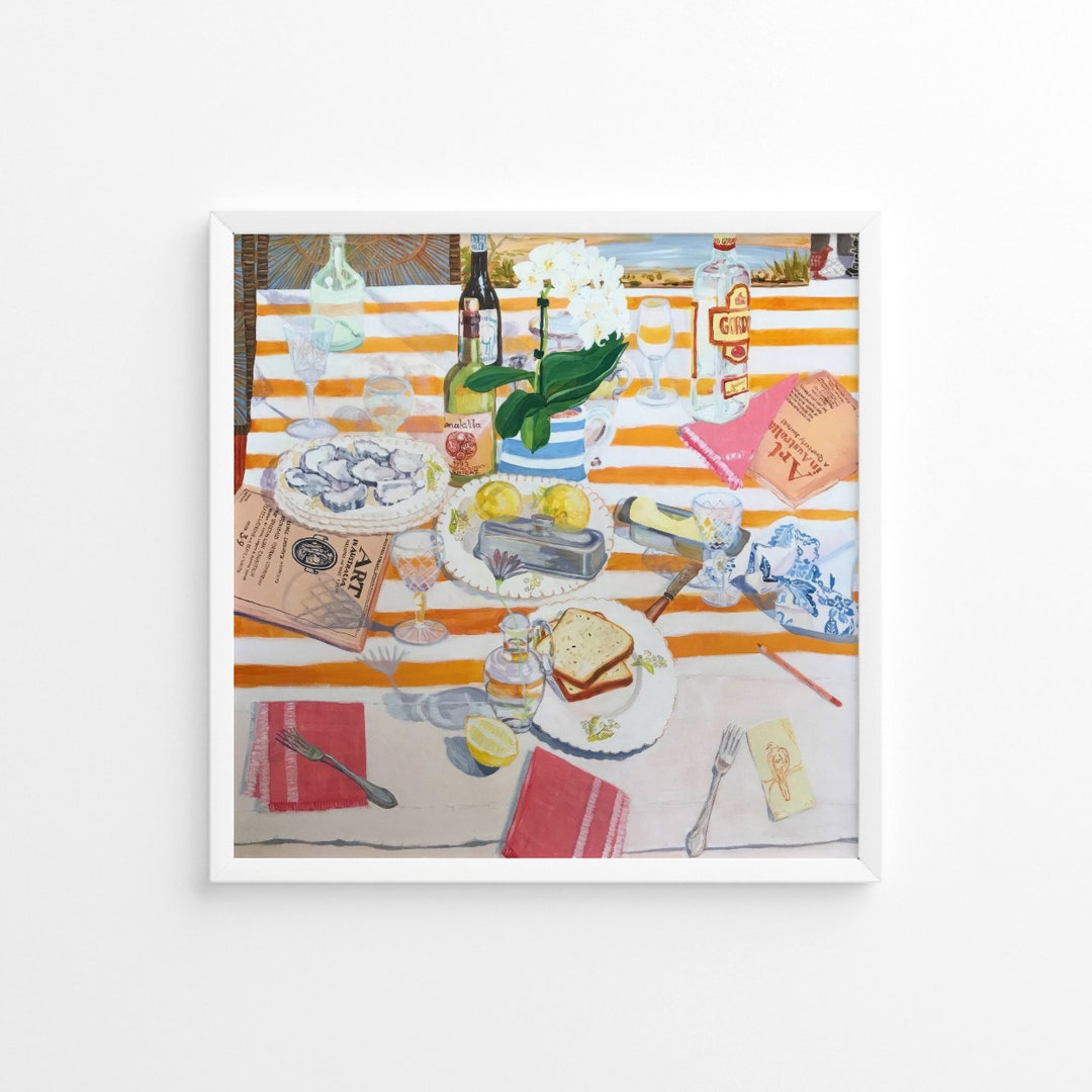 Colorful Food Art Print, Kitchen Decor, Food Illustration Art, Food ...