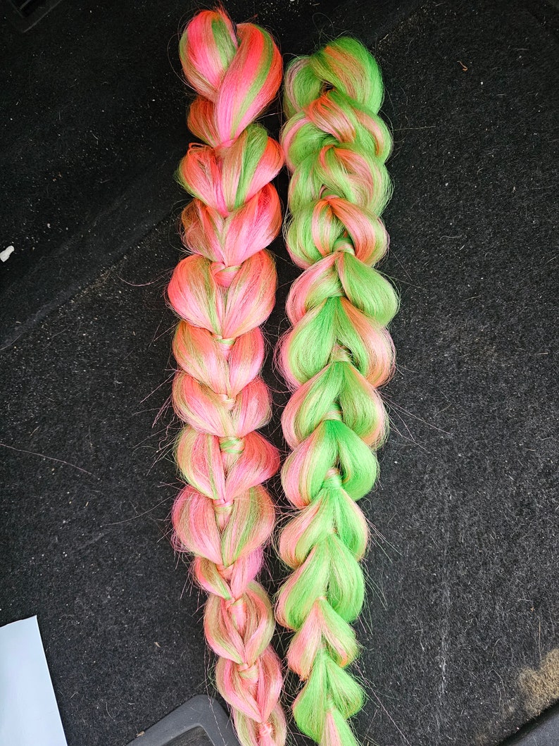 Vibrant Neon Ponytail Pre-made Colorful Hair Extensions for Festivals ...