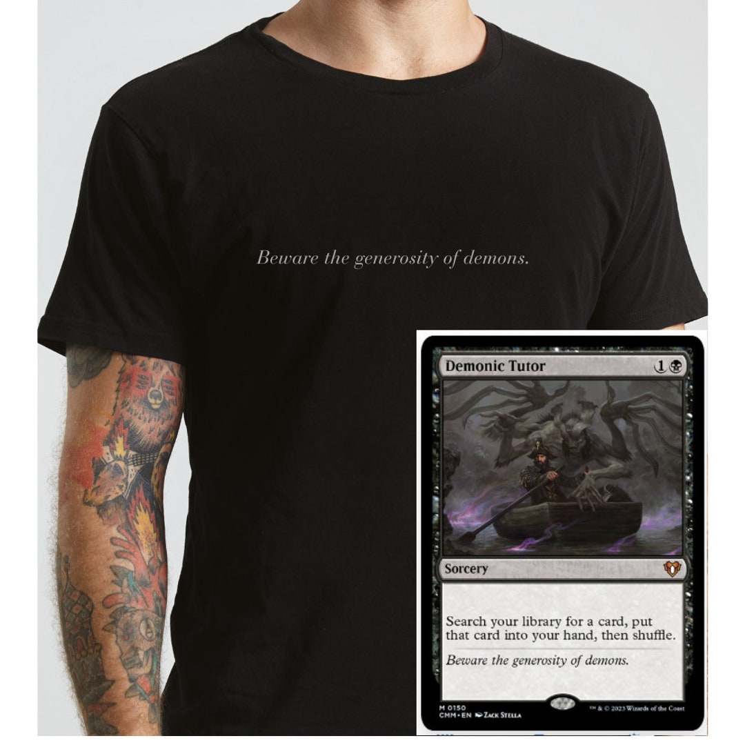 Magic the Gathering Gift | Demonic Tutor T-shirt | MTG Shirt - Etsy