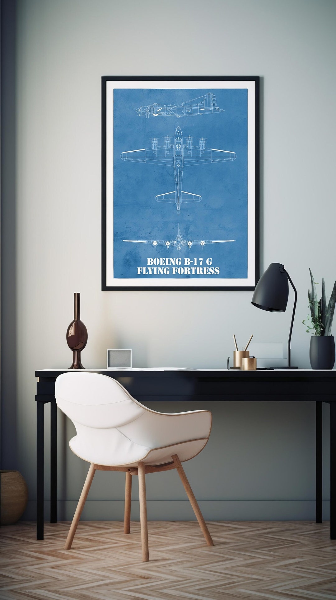 Boeing B17 G Flying Fortress Wall Art Blueprint Military - Etsy