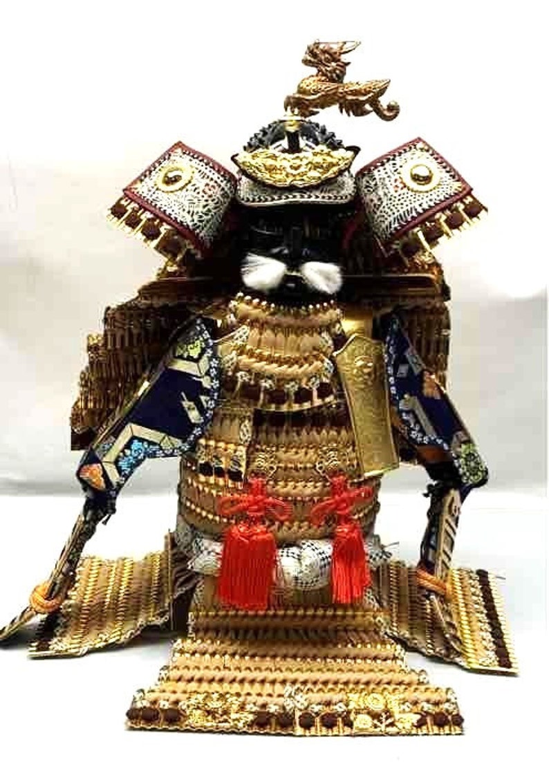 Vintage Japanese Satsuki Doll Armor Warrior in Black Lacquered Box - Etsy